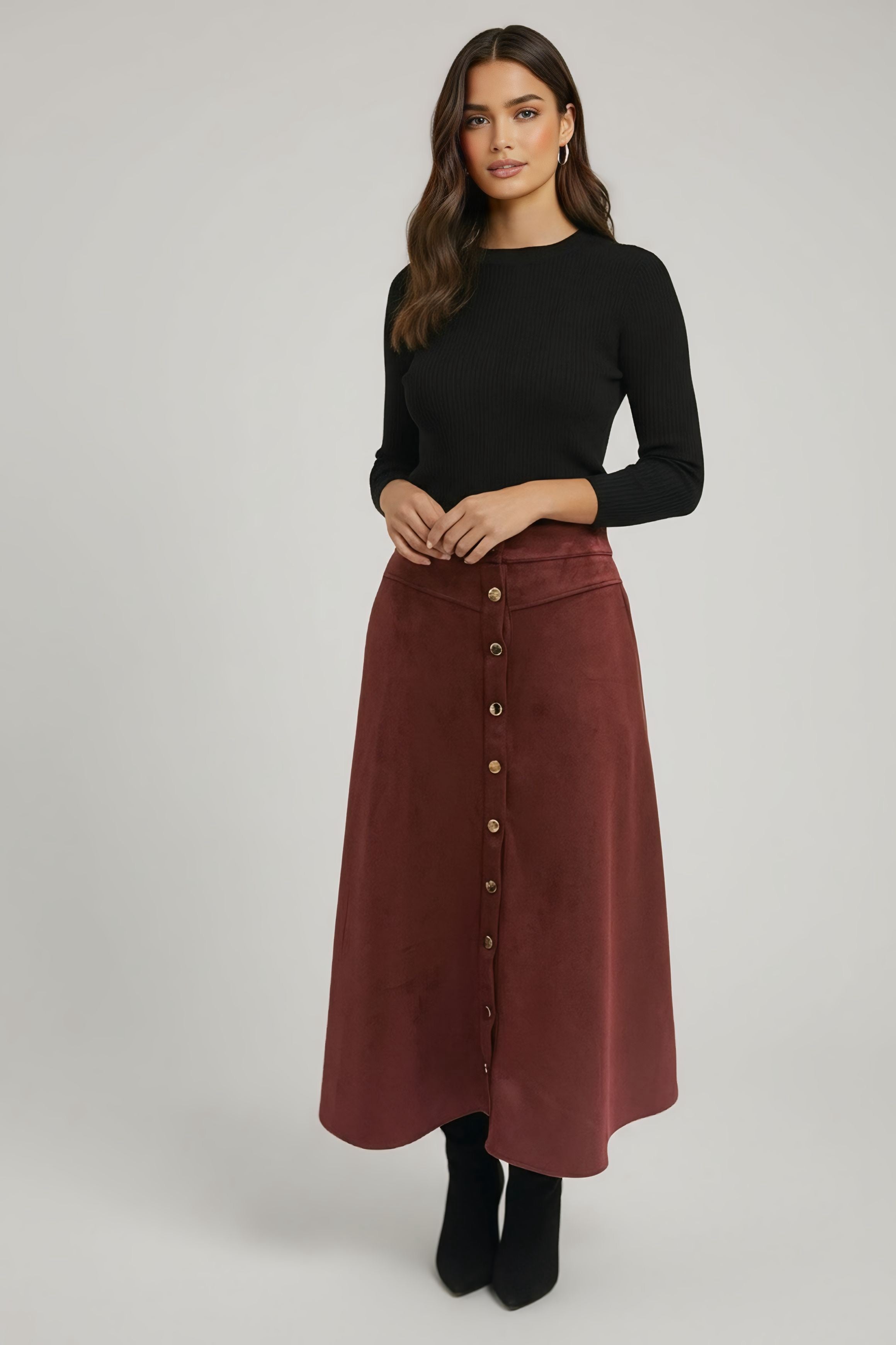 Goldline MidiMaxi Suede Skirt – myMayz